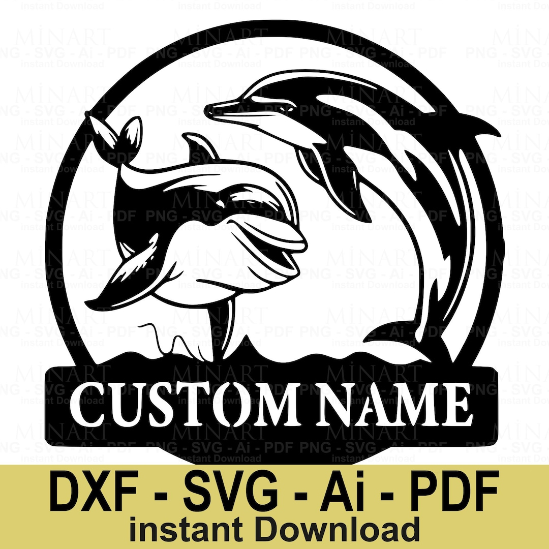 Dolphin Custom Name Laser Cut File, Ocean Theme (digital Download) - Etsy