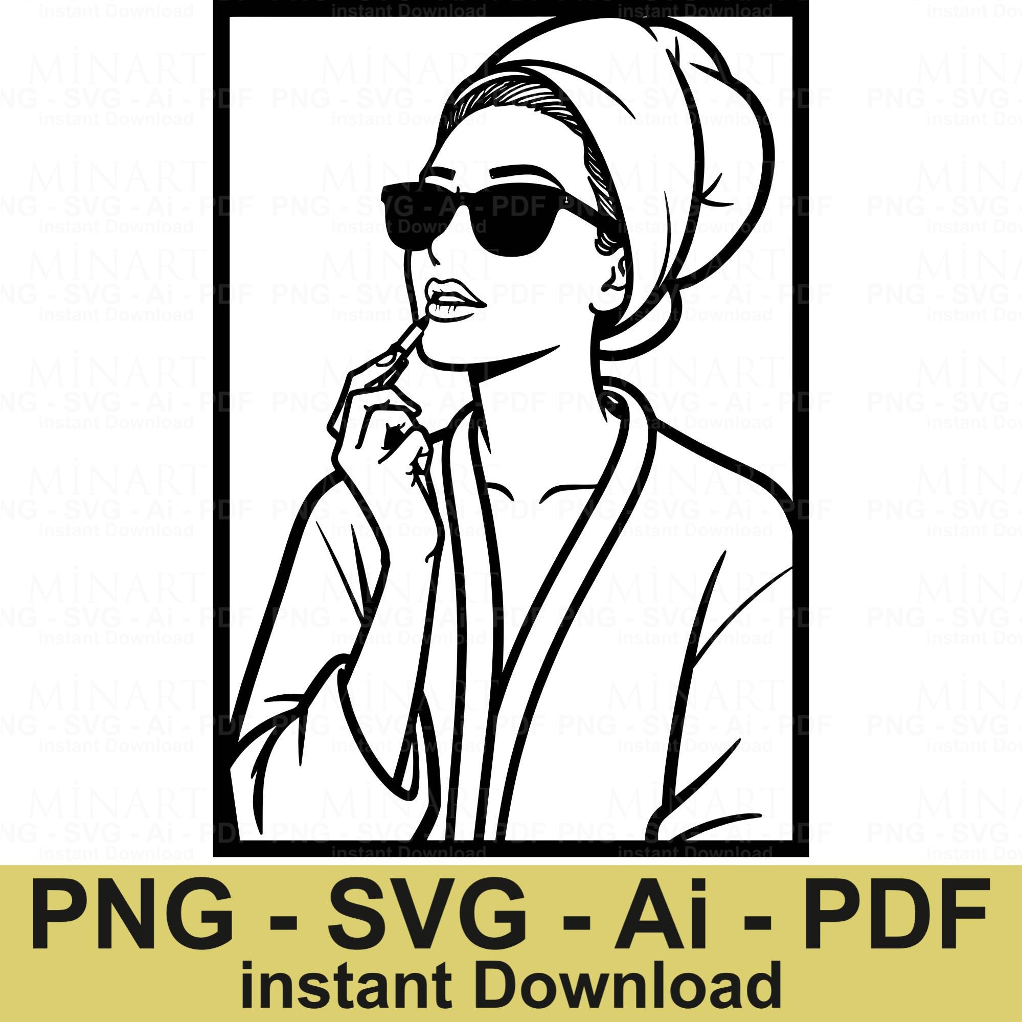 Lineart Woman Dxf Svg, Ready for Laser Cut Template, Glowforce or ...