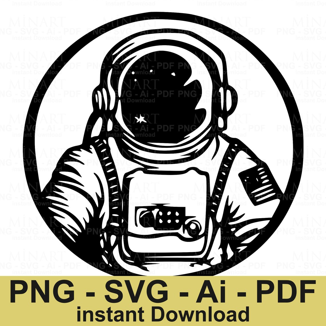 Astronaut Svg Dxf Png Pdf Digital Download, Space Explorer Vector Art ...