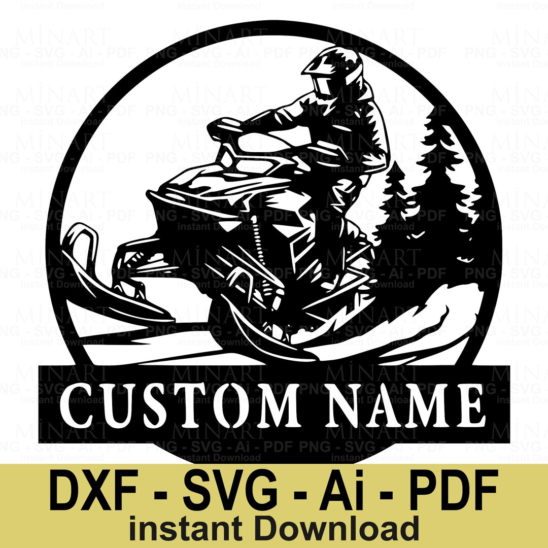 Custom Name Snowmobile Wall Art, Laser Cut File (digital Download) - Etsy