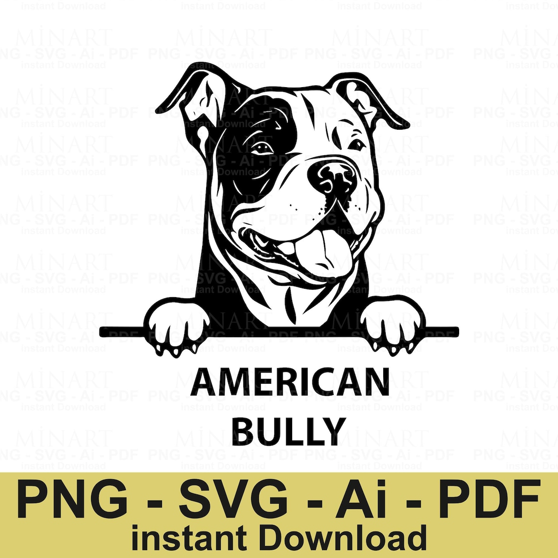American Bully Dog Svg Dxf Png Pdf Digital Download, Pet Cricut Cut ...