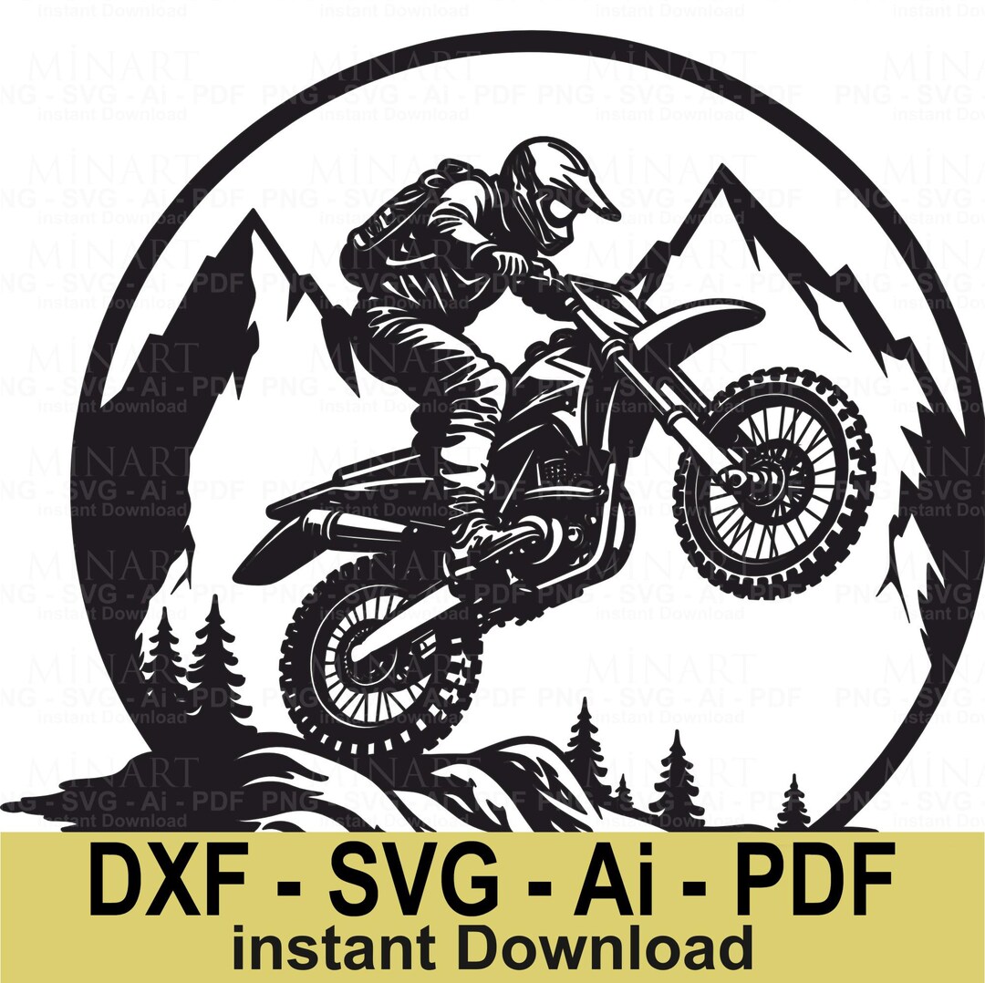 Motocross Dxf, Ready for Laser Cut Template, Glowforce or Cricut File ...