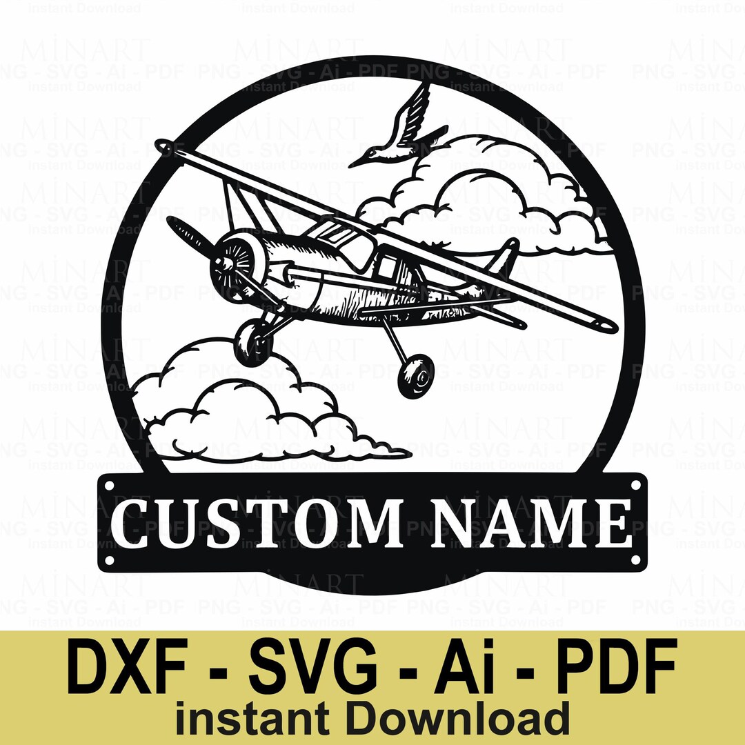Custom Airplane Wall Art Dxf Svg , Ready for Laser Cut Template ...