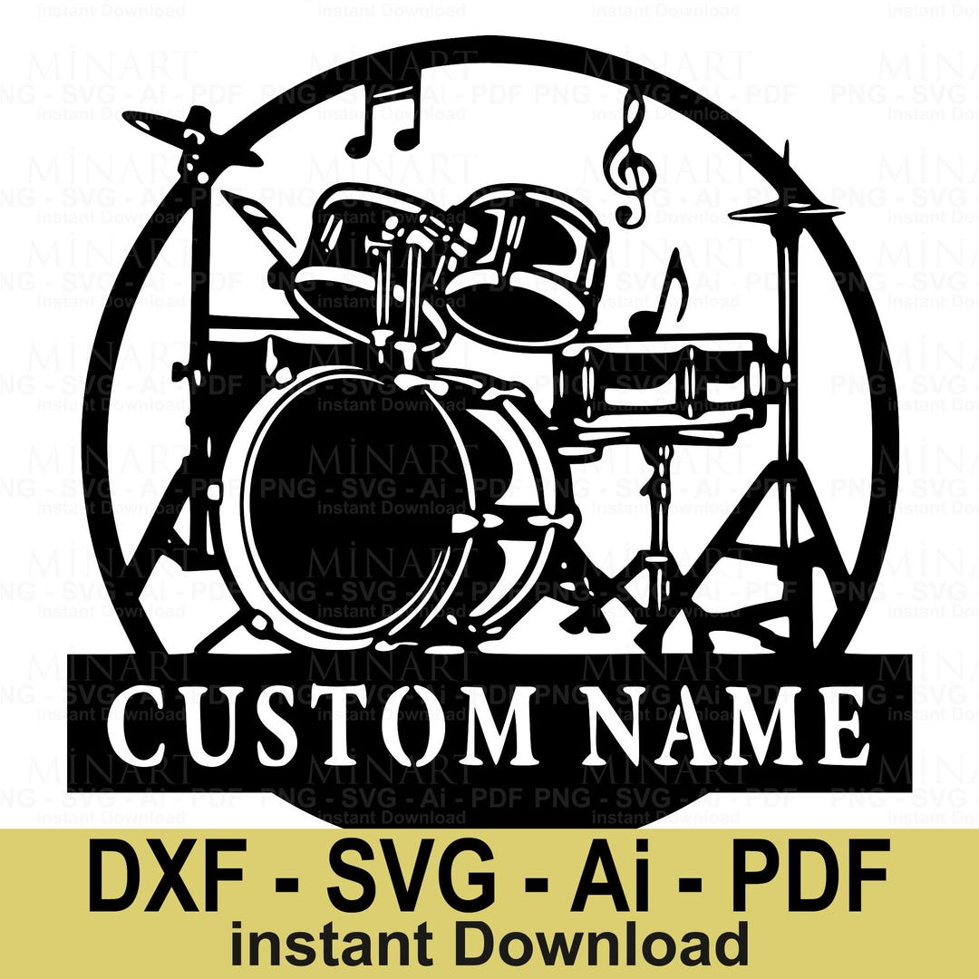 Download digital em SVG e DXF de bateria personalizada para decoração ...