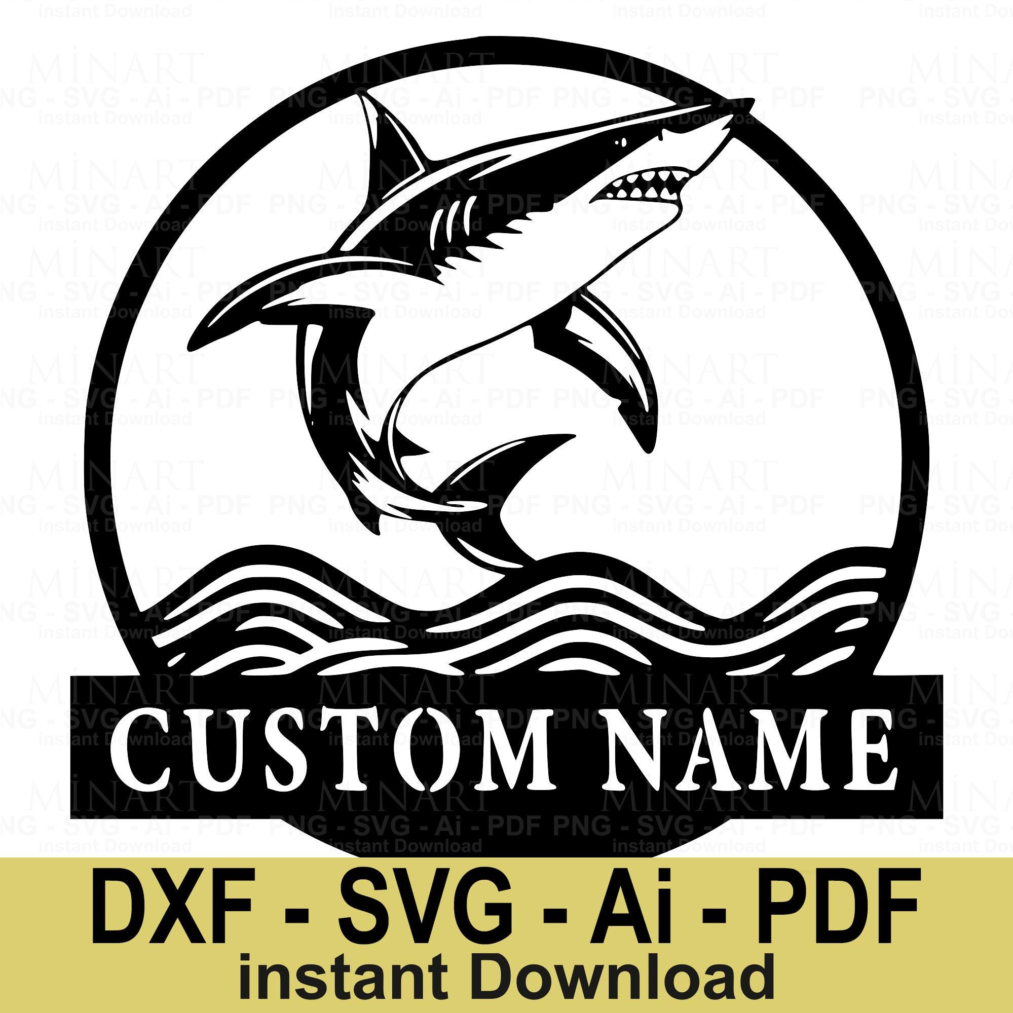 Custom Name Shark Wall Art, Laser Cut Ocean Theme (digital Download) - Etsy