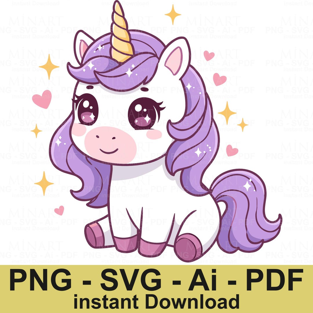 Cute Baby Unicorn SVG, Vector Clipart (digital Download) - Etsy