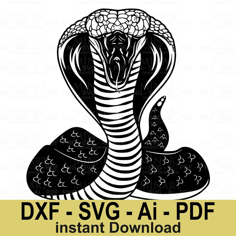 Cobra Snake SVG Digital File, Tribal Snake Vector Art Design, Reptile ...