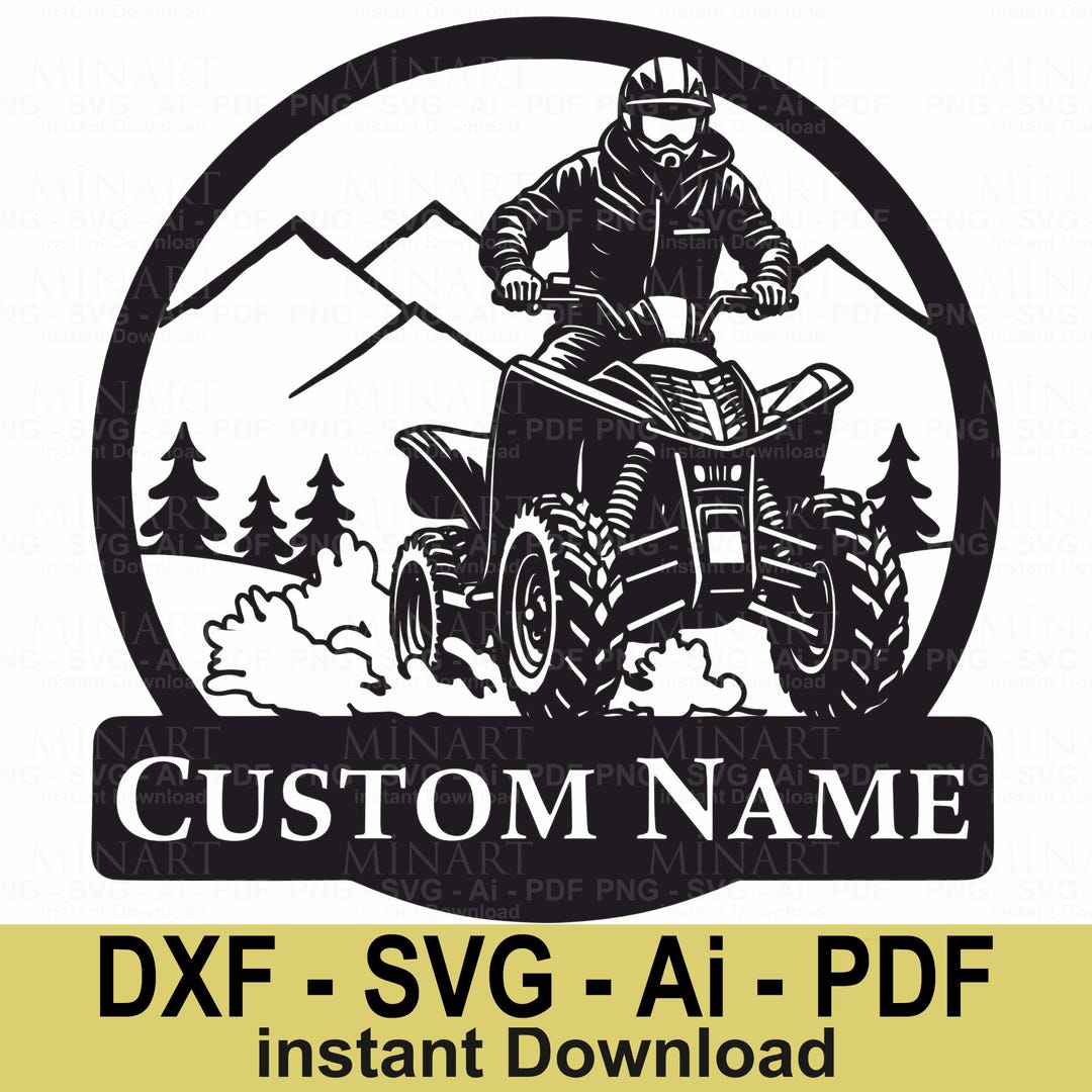 Custom ATV Rider SVG DXF, Laser Cut File (digital Download) - Etsy