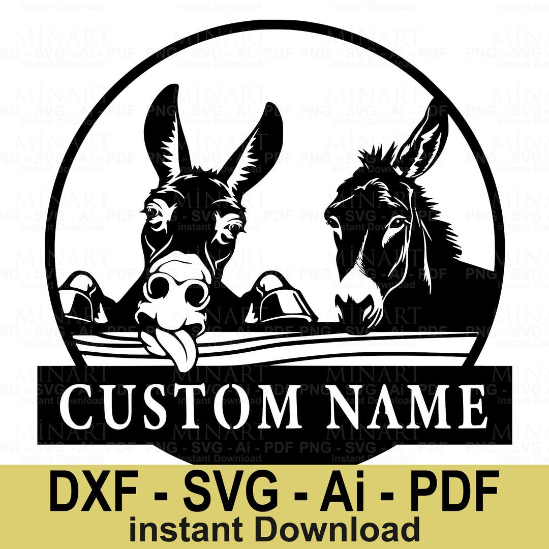 Custom Donkey Name Sign, Laser Cut File (SVG DXF Digital Download) - Etsy
