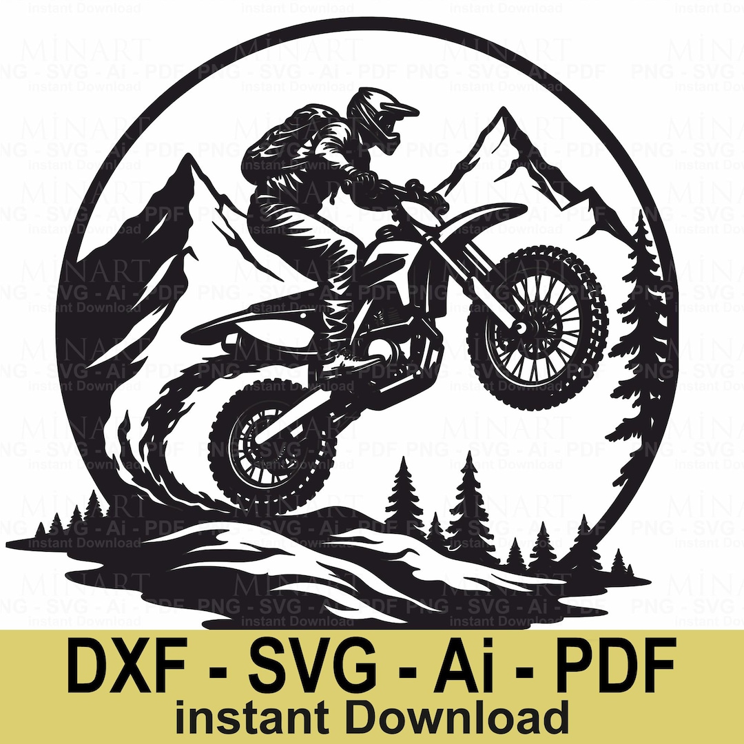 Motocross Dxf, Ready for Laser Cut Template, Glowforce or Cricut File ...