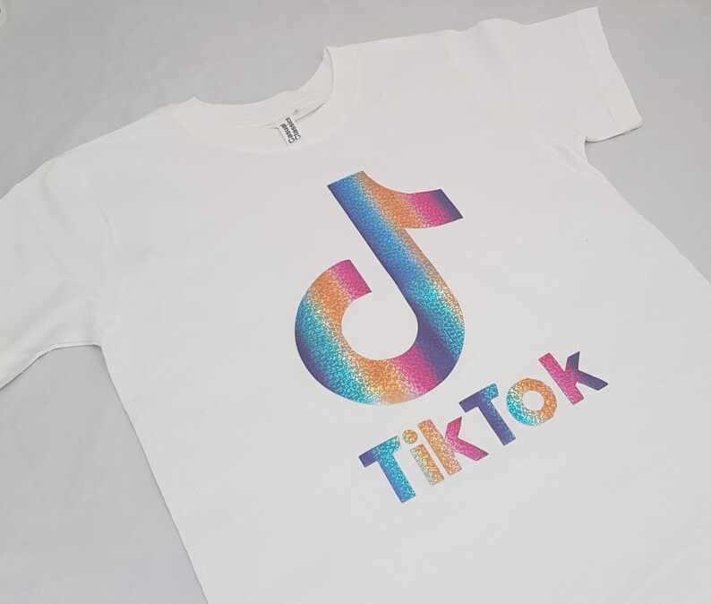 Tik Tok Tiktok T Shirt Age1 13yrs Adult S Xxl Rainbow White Etsy Uk