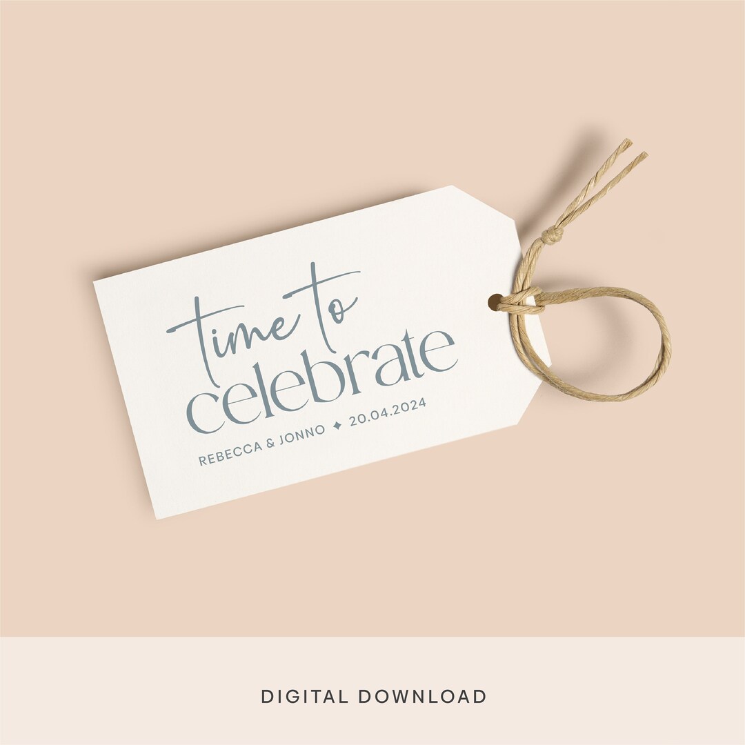 Celebration Gift Tag, Celebrate Label, Custom Hang Tags, Wedding Wine ...