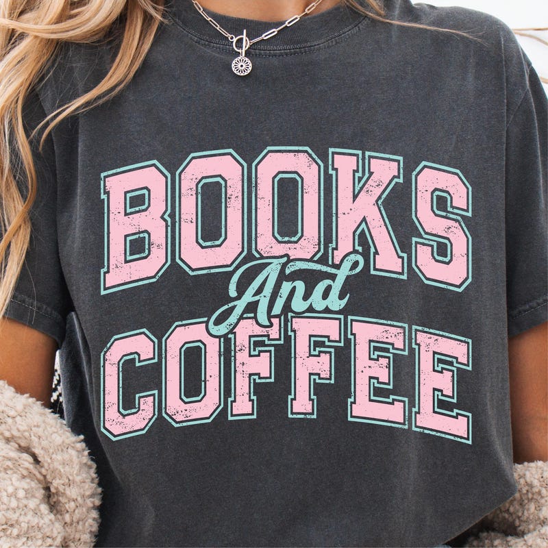 Books & Coffee Shirt - Etsy