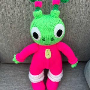 Hand Knitted....ema the Green Alien Soft Toy/plushie Based on the TV ...