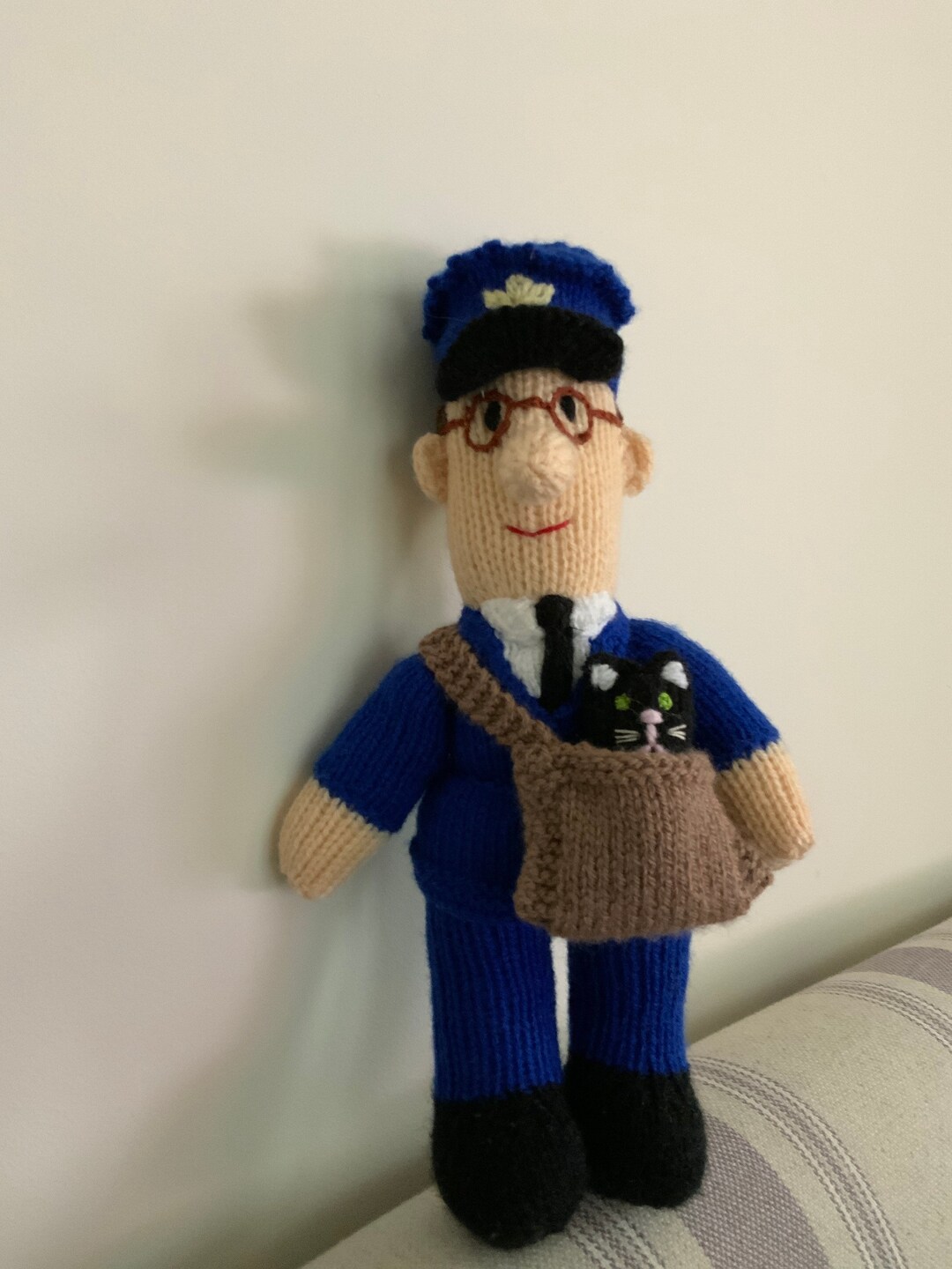 Hand Knitted Postman Pat and Jess the Cat Soft Toy/plushie - Etsy