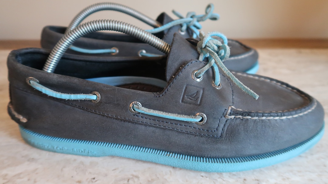 Sperry Boat Shoe US Mens 9 Mediumtopsider Steel Blue With Vibrant Blue ...