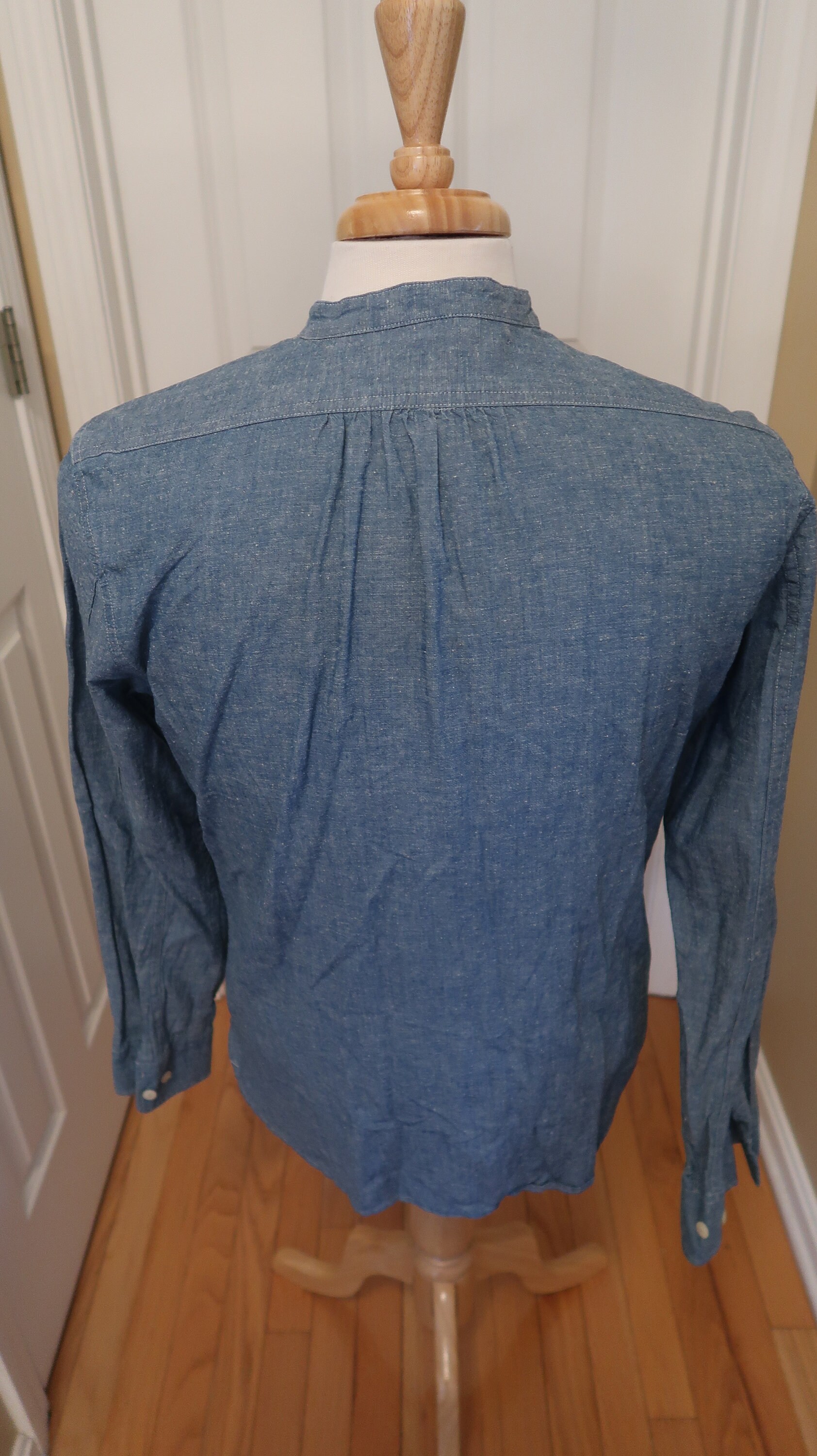 Bronson Chambray Selvage Conductor Collarlesss Shirt Lightweight ...