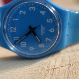 Vintage Light Blue Swatch Watch - 2009 Blue Swiss Swatch Watch for Men ...