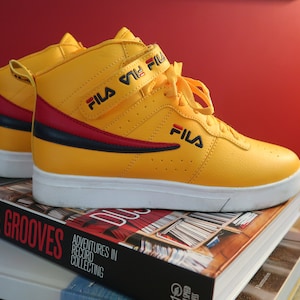 Fila A-high 1CM00540-703 Mens Yellow Leather Lifestyle Sneakers Shoes ...
