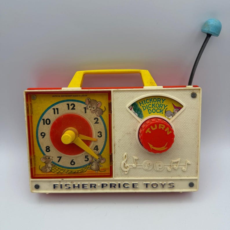 Fisher-price Hickory Dickory Dock Clock Wind up Radio Musical Toy ...