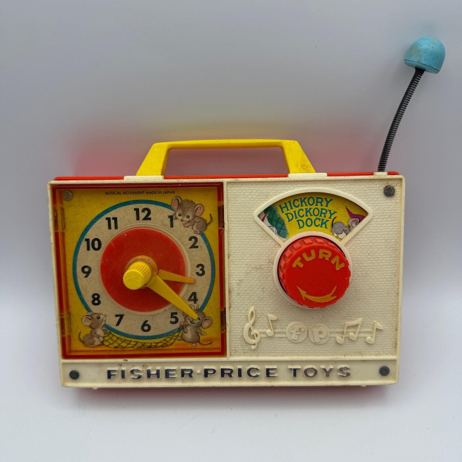Fisher-price Hickory Dickory Dock Clock Wind up Radio Musical Toy ...