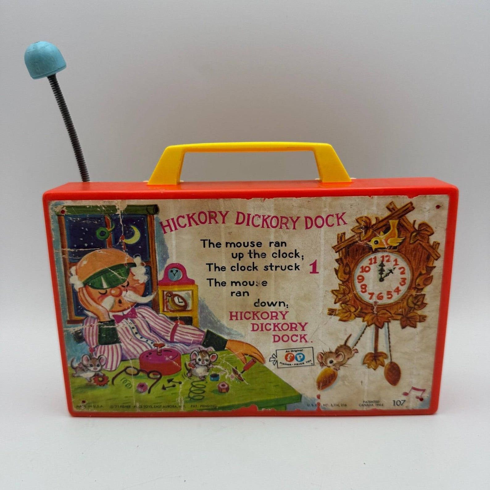Fisher-price Hickory Dickory Dock Clock Wind up Radio Musical Toy ...