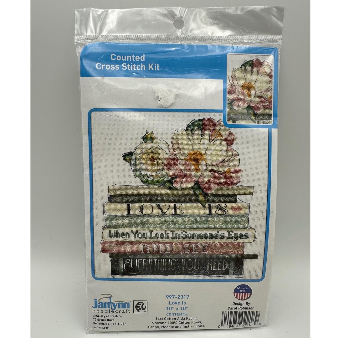 Janlynn Needlecraft Counted Cross Stitch Kit Love is 10"x10" New Sealed ...