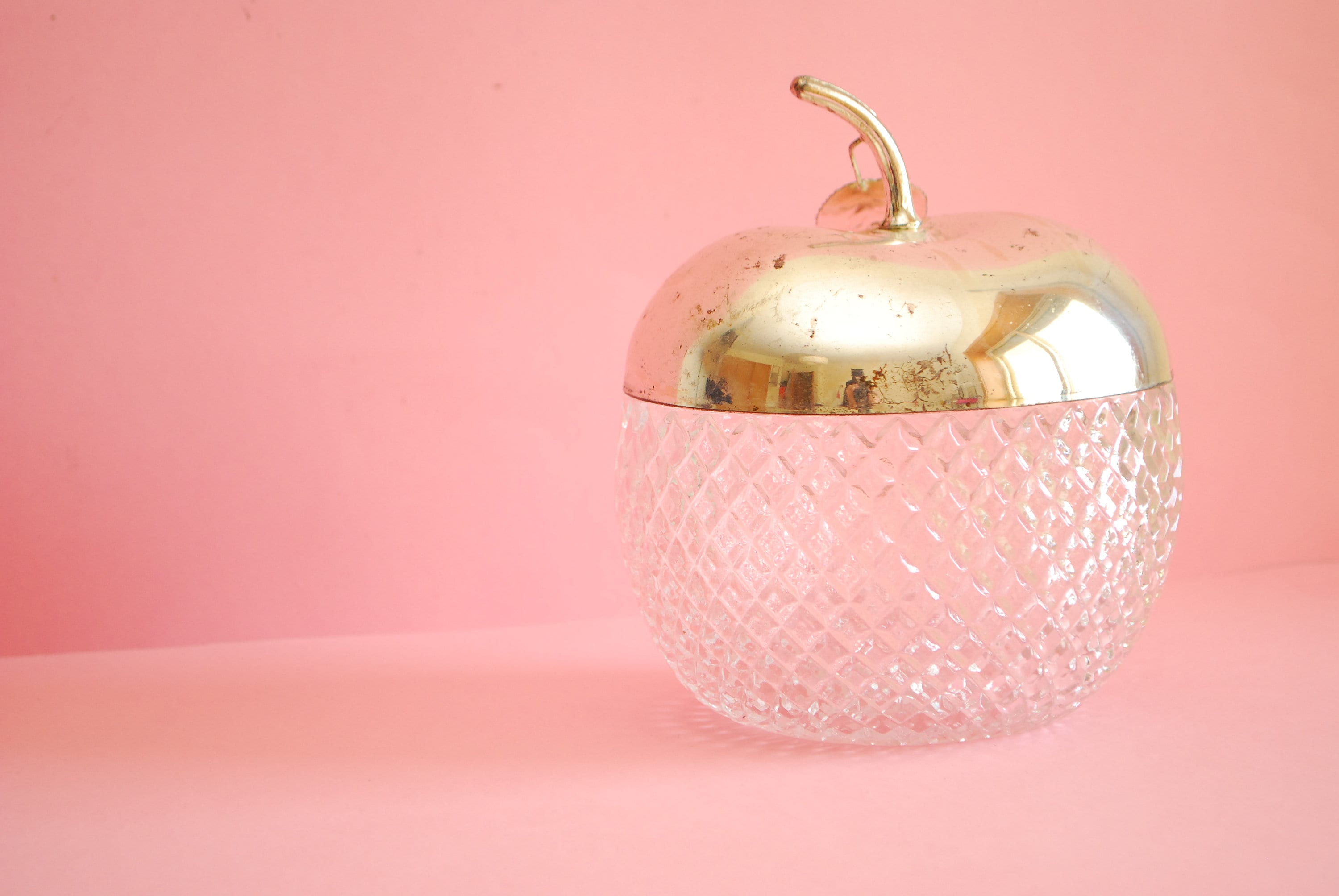 Vintage Apple Shape Glass Box Vintage Apple Shape Glass Jar - Etsy