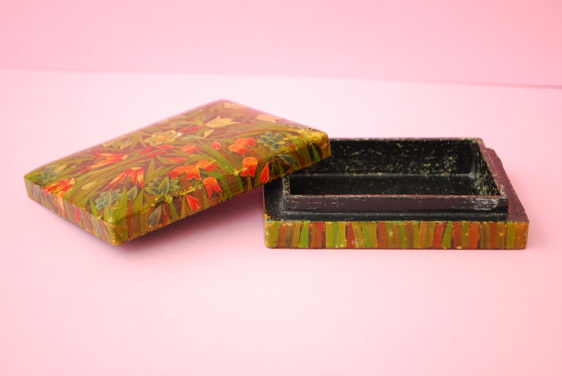 Vintage Kashmir Box Rectangular Box Paper Mache Box - Etsy