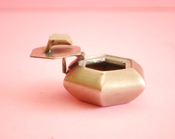 Vintage Pewter Pocket Ashtray Art Deco | Antique Small Portable Ashtray ...