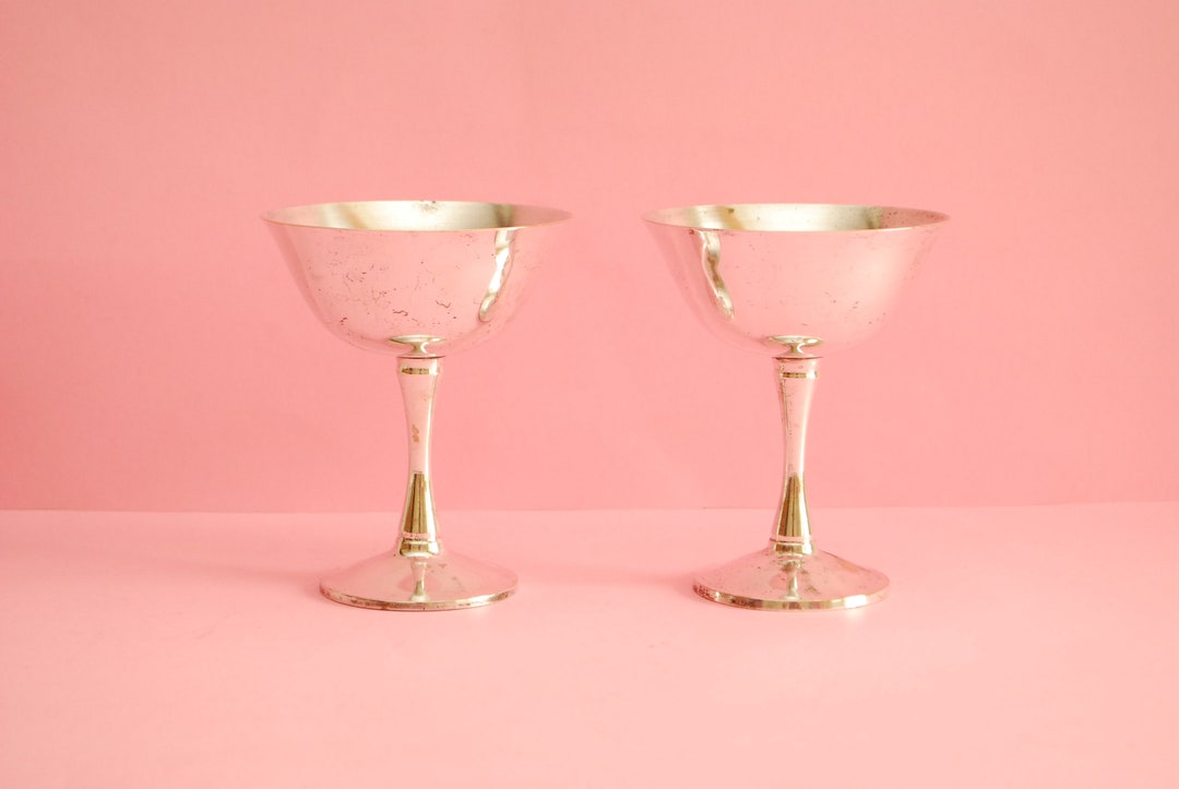 Vintage Silver Plated Goblets | Antique Salem Portugal Silver Plated ...