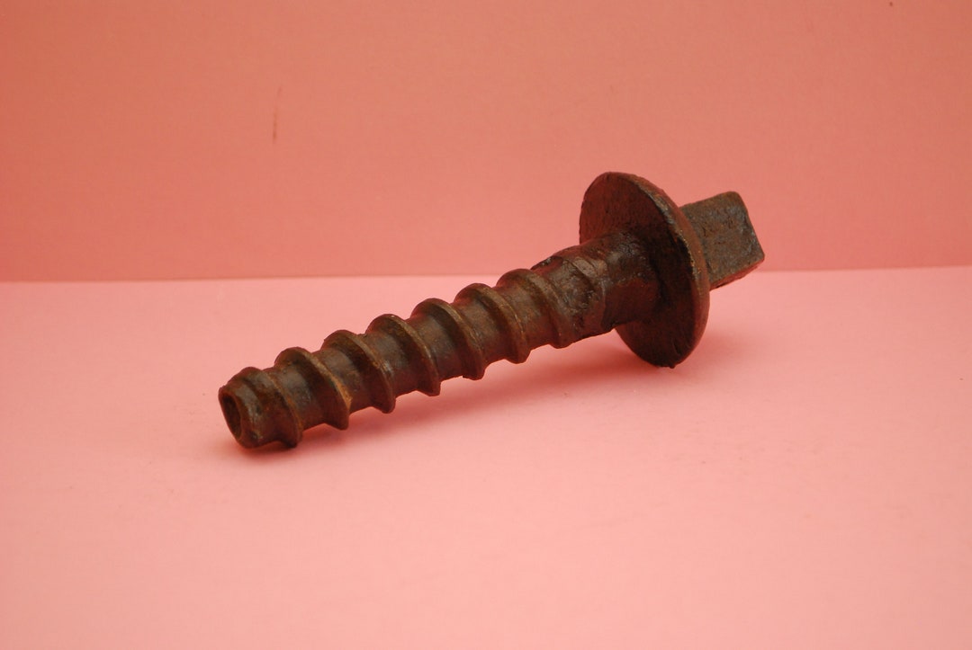 Vintage Large Railroad Steel Screw Lag Bolt Spikes 5.7 Long. Rustic ...