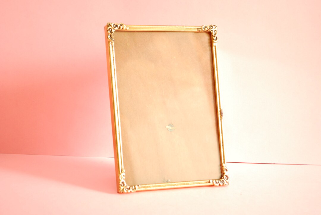 Antique Metal Golden Picture Frame vintage Rectangular Tin - Etsy