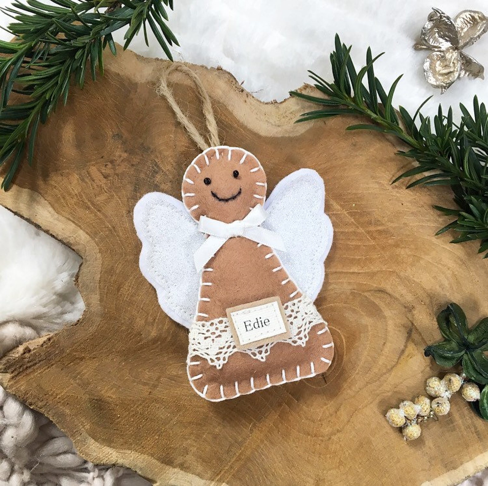 Personalised Gingerbread Angel Angel Decoration Christmas - Etsy