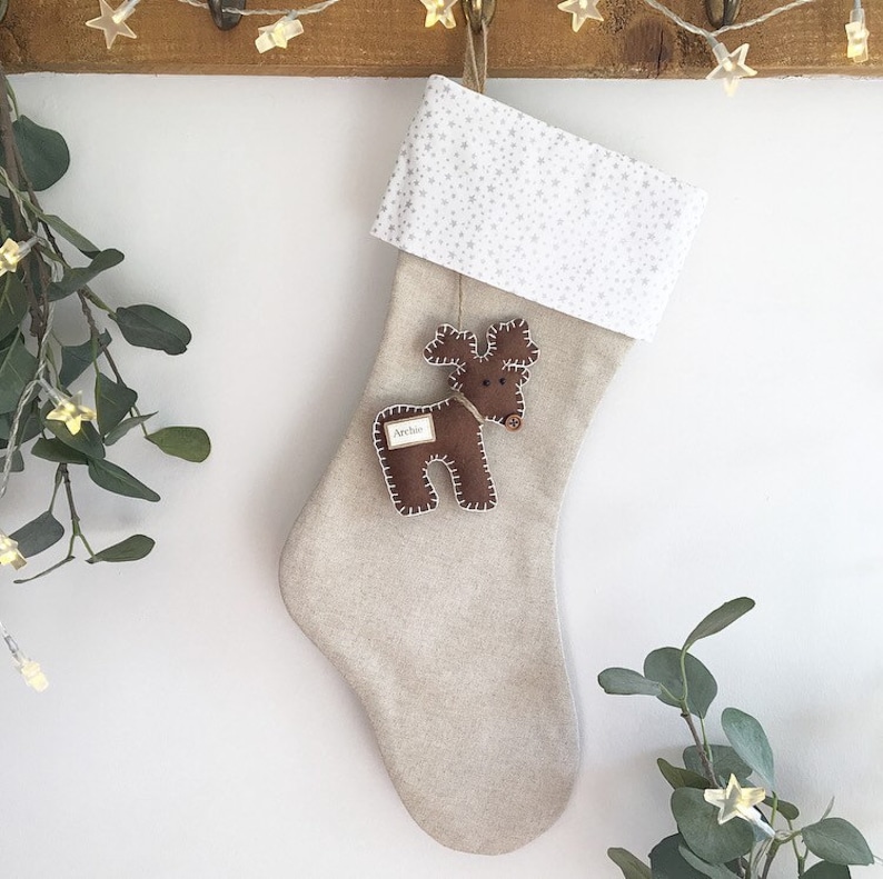 Personalised Christmas Stocking Rustic Stocking Natural | Etsy
