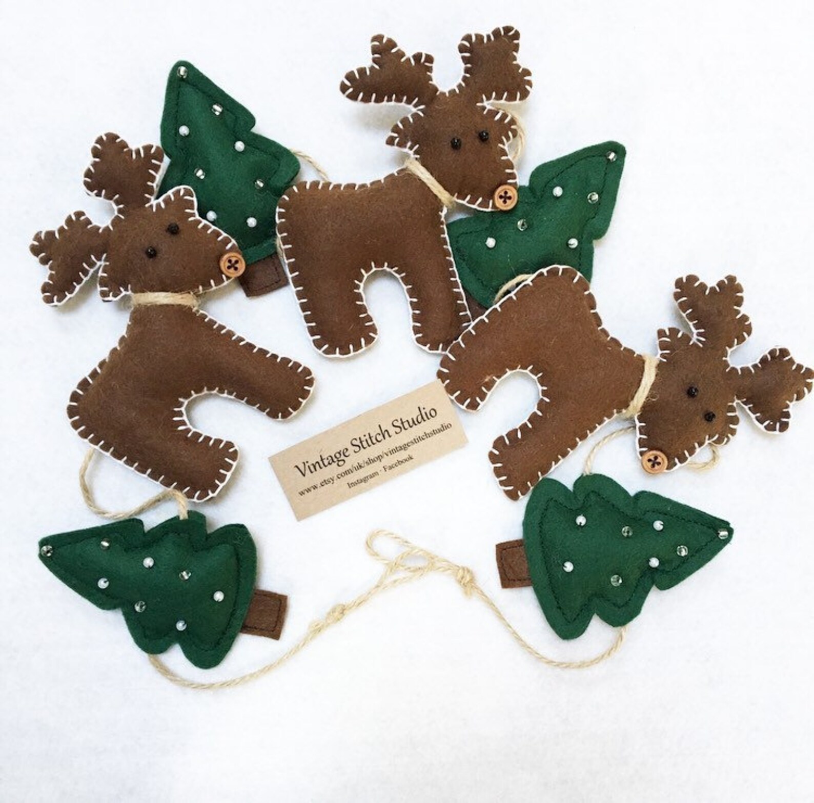 Reindeer Garland - Christmas Garland - Christmas Bunting - Felt ...
