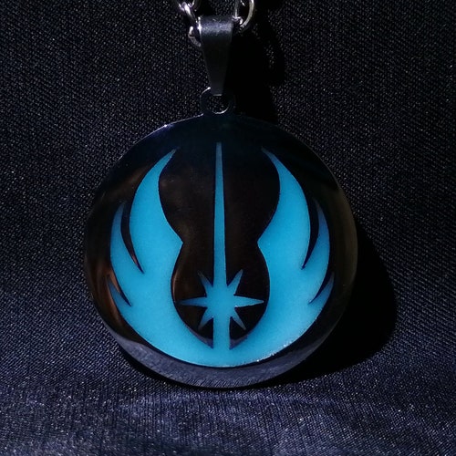 Jedi Necklace Glow in the Dark Jewelry Glowing Jedi Pendant - Etsy