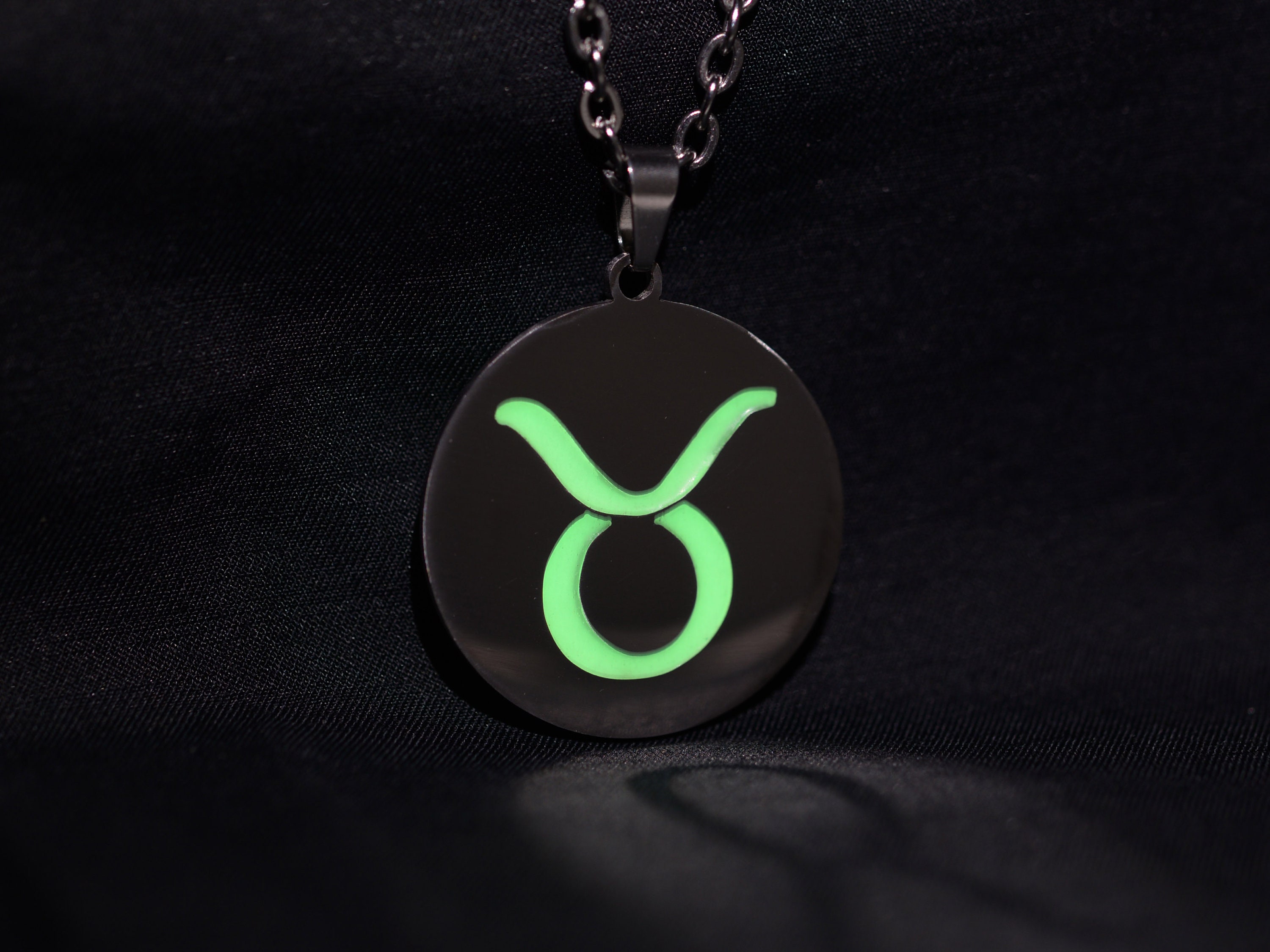 Taurus Necklace Taurus Zodiac Necklace Glow in the Dark | Etsy