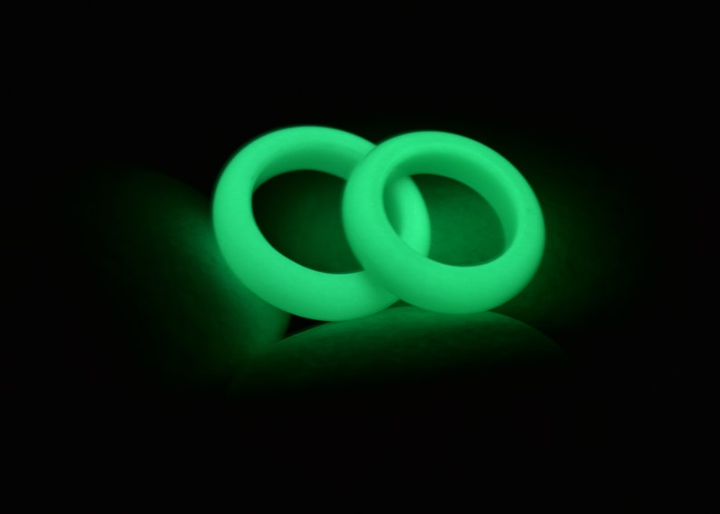 Blue-Green Glow In The Dark Ring Resin Glow Ring Glow In The | Etsy