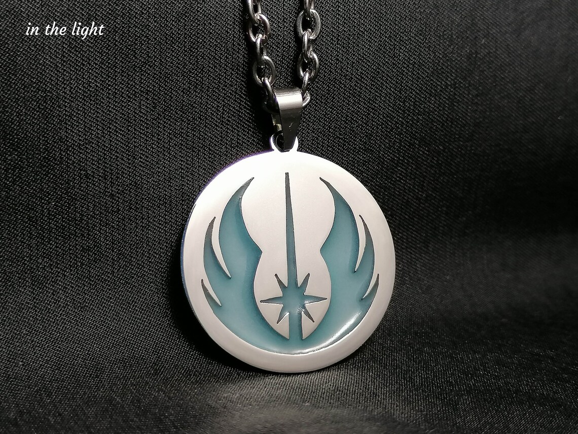 Jedi Necklace Glow in the Dark Jewelry Glowing Jedi Pendant | Etsy