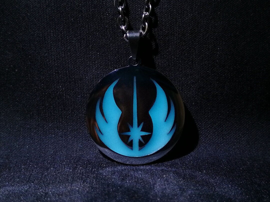Jedi Necklace, Glow in the Dark Jewelry, Glowing Jedi Pendant ...