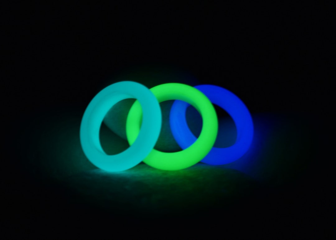 Blue-green Glow in the Dark Ring, Resin Glow Ring, Glow in the Dark ...