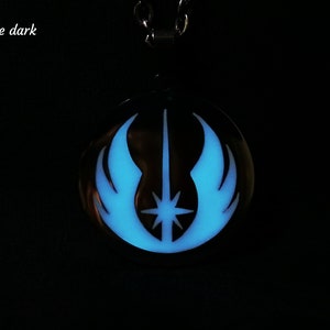 Jedi Necklace, Glow in the Dark Jewelry, Glowing Jedi Pendant ...