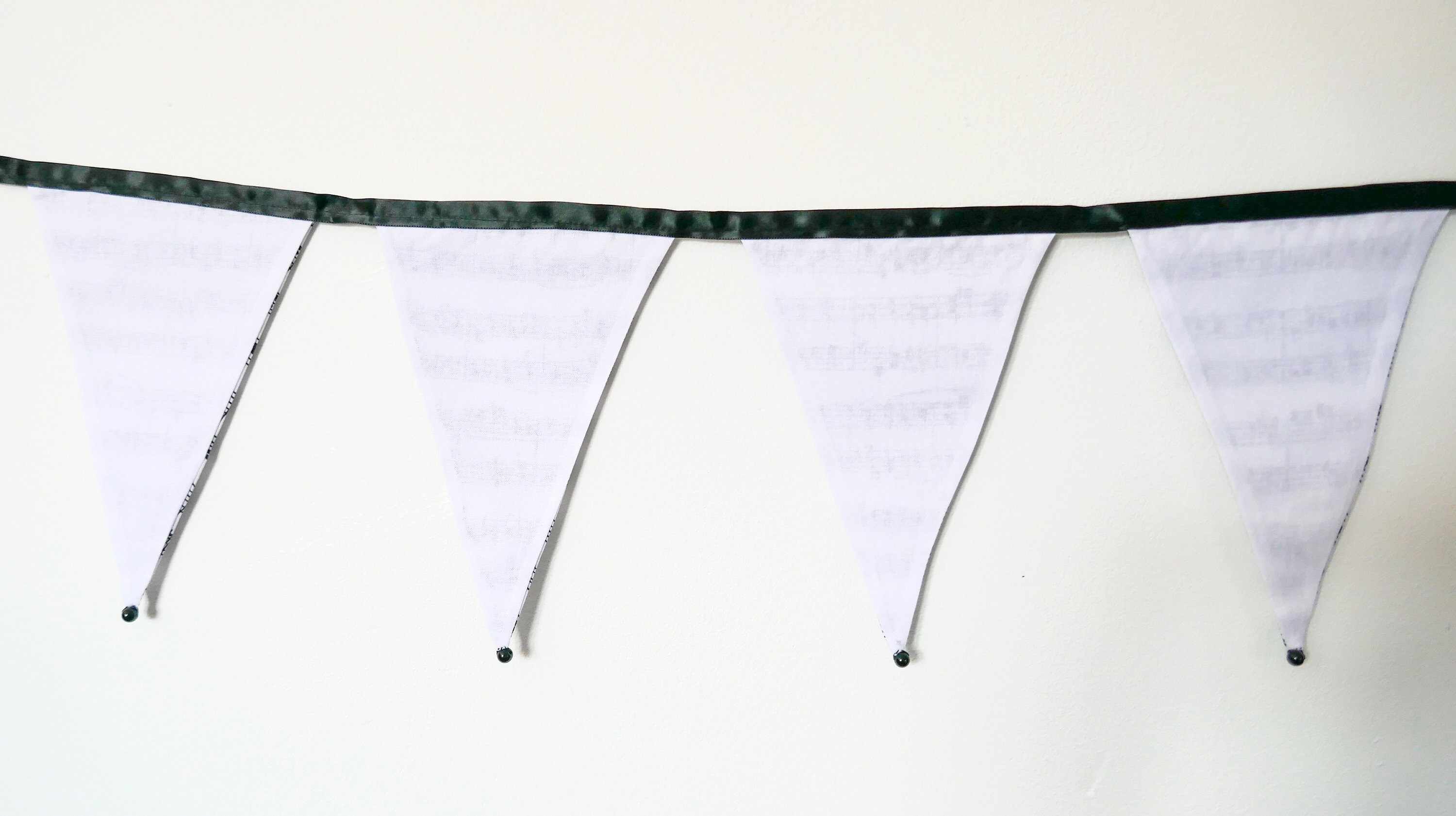 Black and White Music Notes Fabric Bunting Double-sided 12 - Etsy