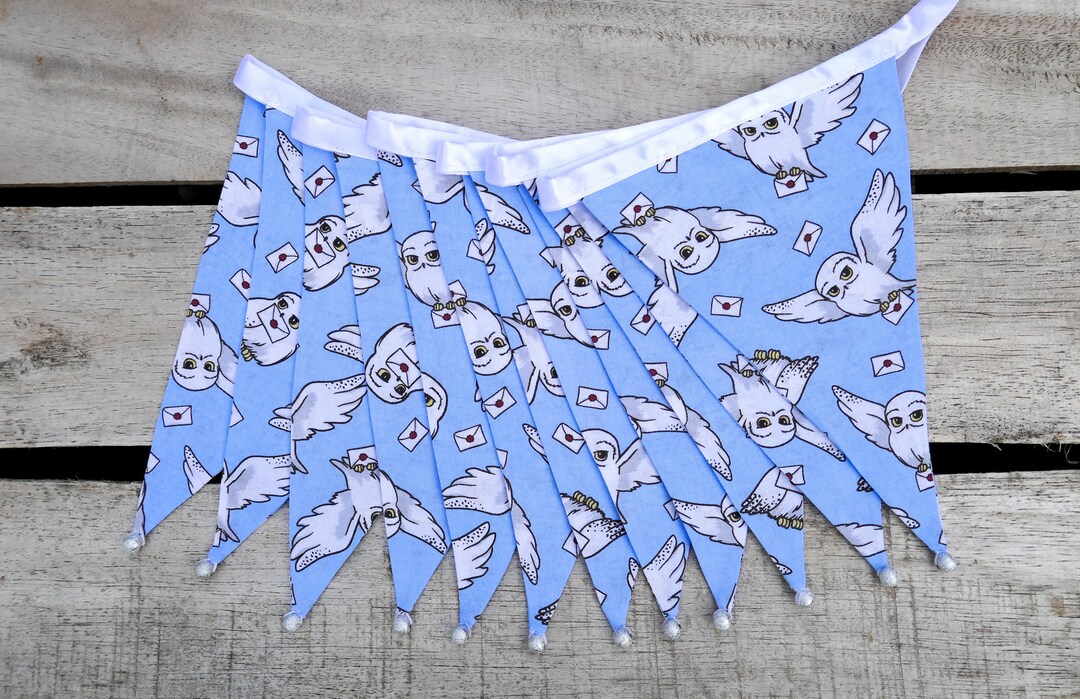 Harry Potter Hedwig/owl Post Blue Fabric Bunting | Double-sided | 12 ...