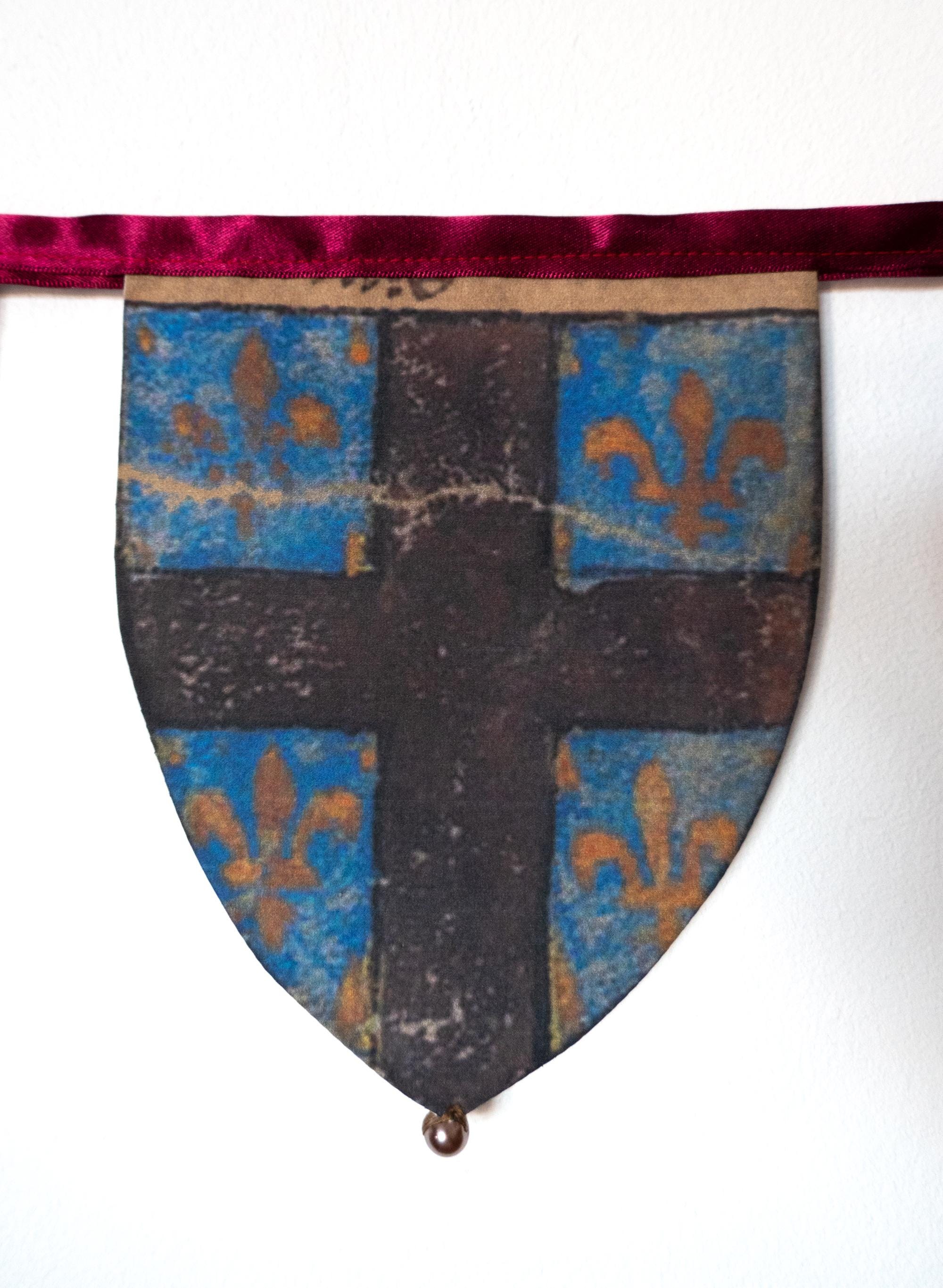 Medieval Style Heraldry Shields Fabric Bunting | Double-sided | 12 ...