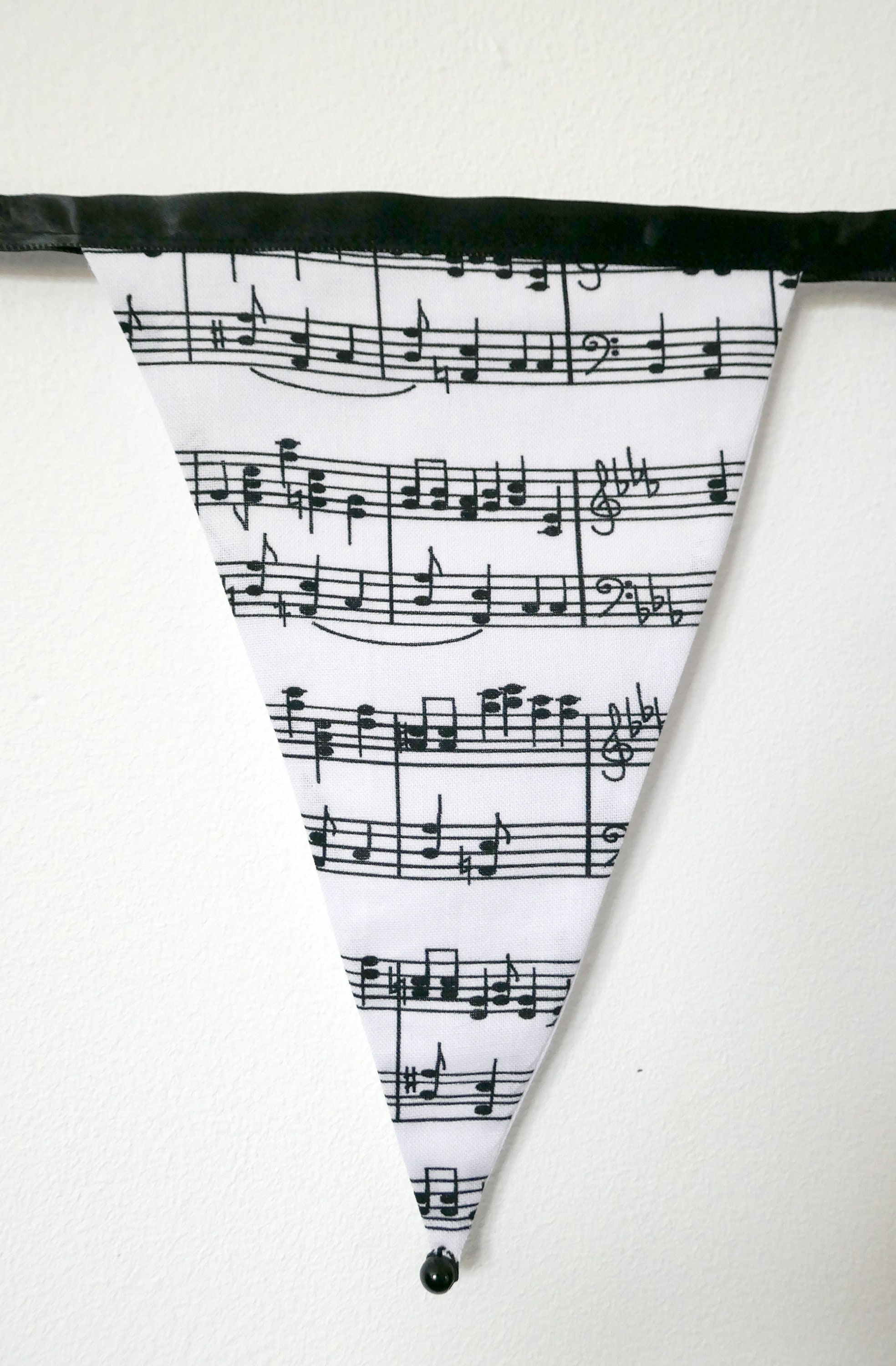 Black and White Music Notes Fabric Bunting Double-sided 12 - Etsy