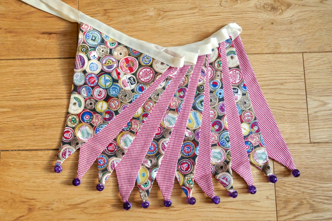 Vintage-style Sewing/cotton Reels Fabric Bunting | Double-sided | 12 ...