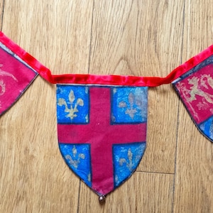 Medieval Style Heraldry Shields Fabric Bunting | Double-sided | 12 ...