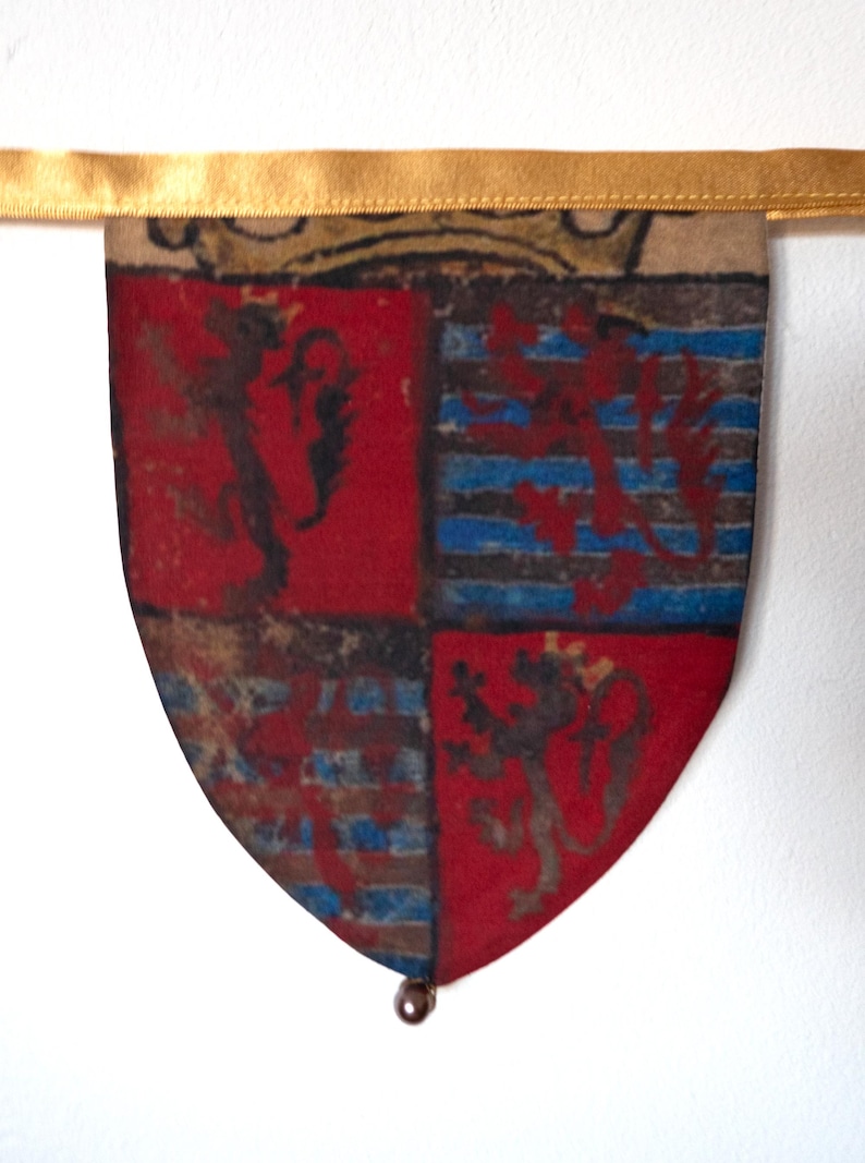 Medieval Style Heraldry Shields Fabric Bunting | Double-sided | 12 ...